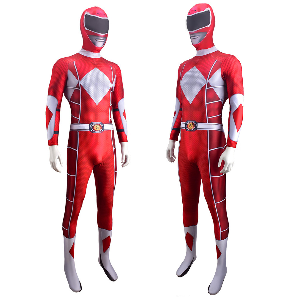 Power Rangers Red Ranger Jason Lee Scott Costume Cosplay Bambini adulti ...